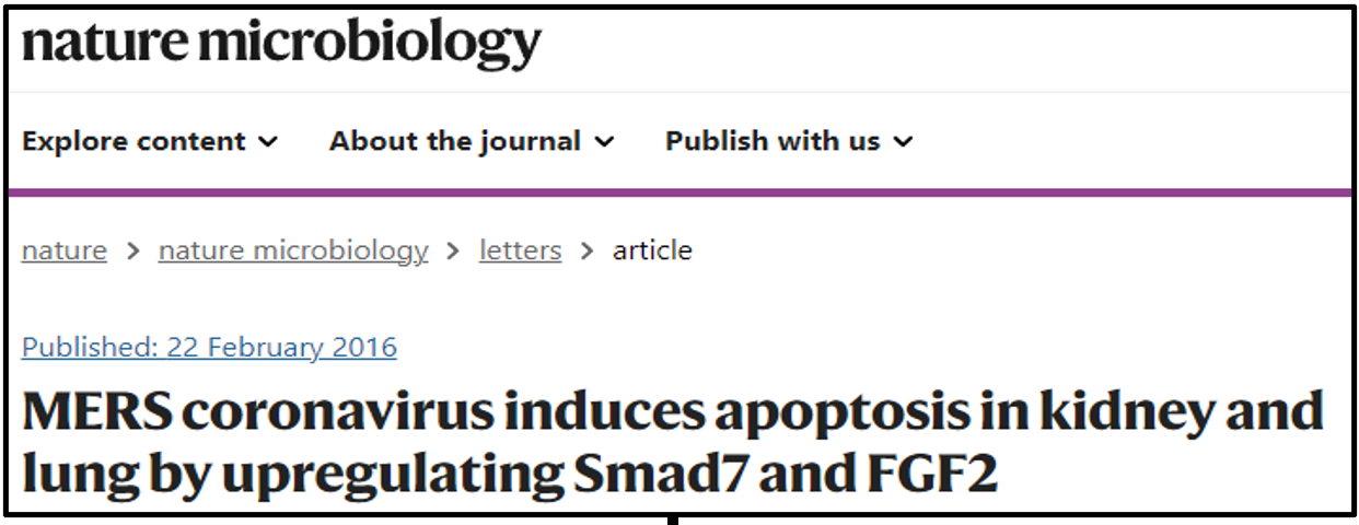 Pathogenesis of MERS-CoV - SARS20 Microbiology HKU